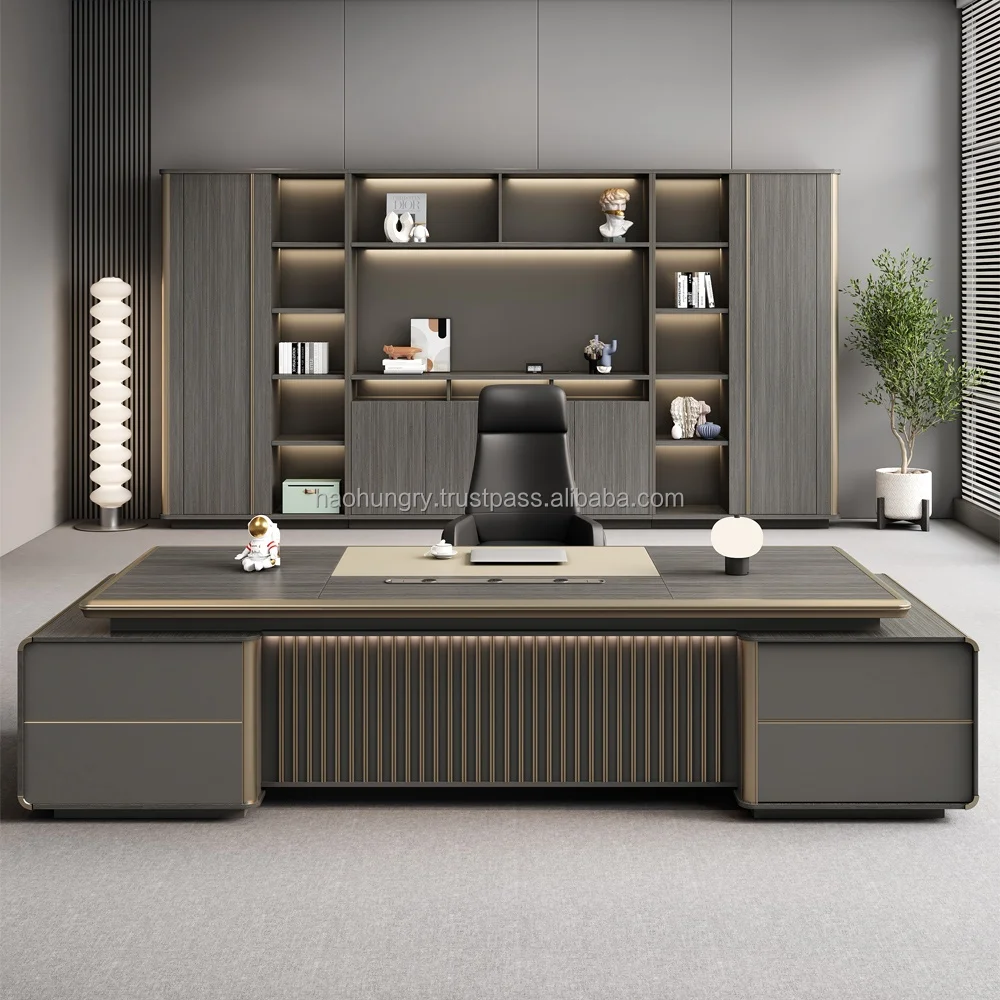 Modern Luxury I-Shaped Modular Executive Desk Commercial Furniture Boss ...