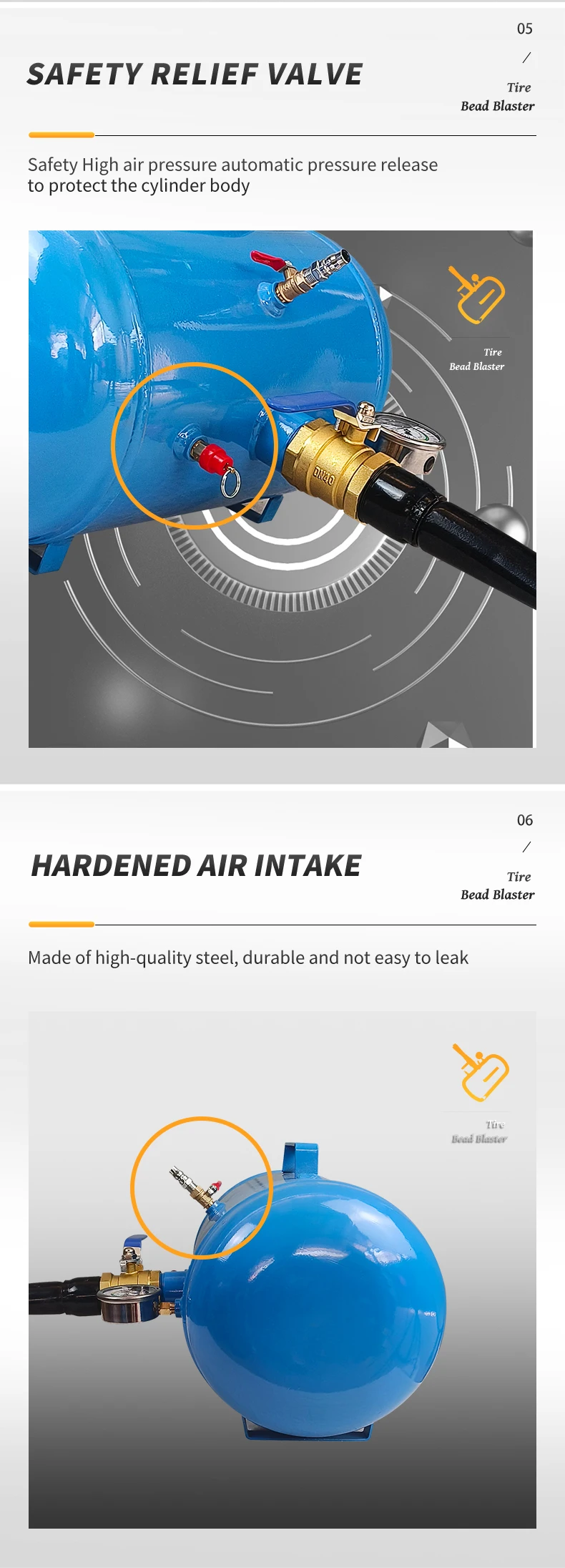 5 Gallon 3 Gallon Air Tire Bead Seat Blasting Tool Air Tire Bead Seater ...