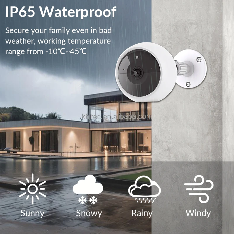 2K 3MP Cloud AI Smart Camera Built-in Rechargeable 5200mAh Battery ...