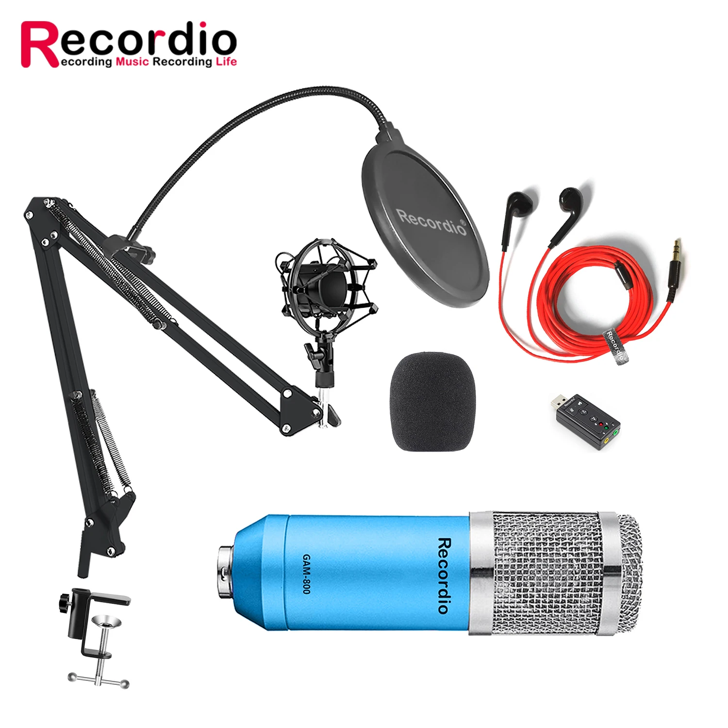 BM-800 Green Audio Microphone - Professional Studio Condenser