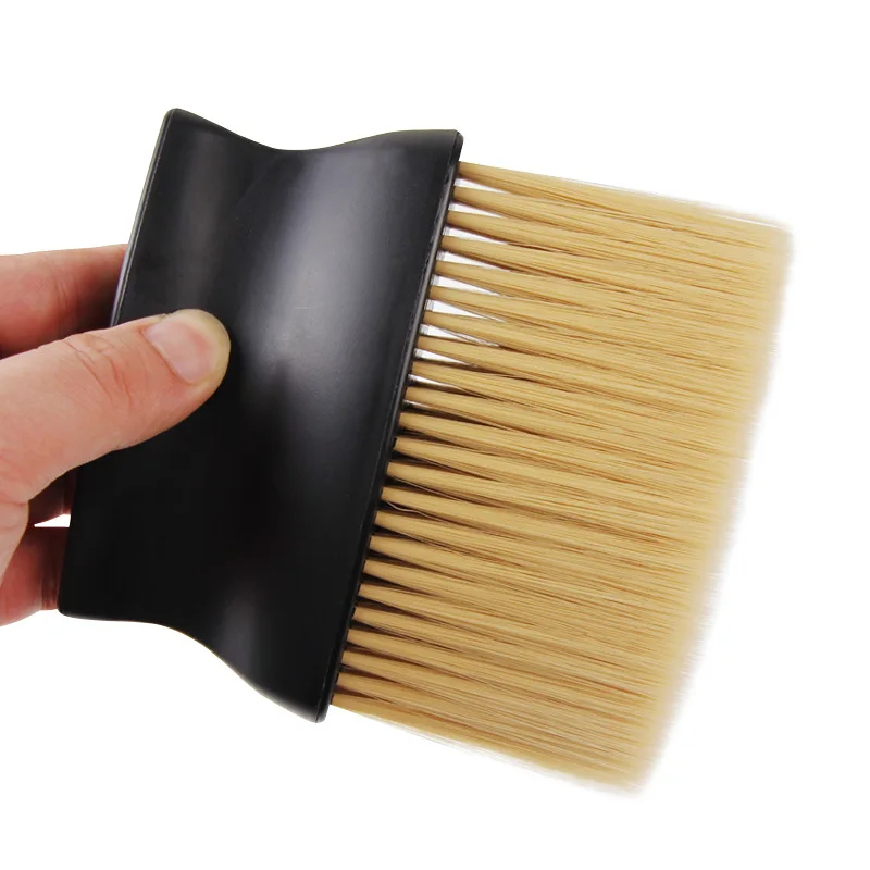Salon Barber Neck Cleaning Duster Brush Black Flat Handle Hair Salon ...