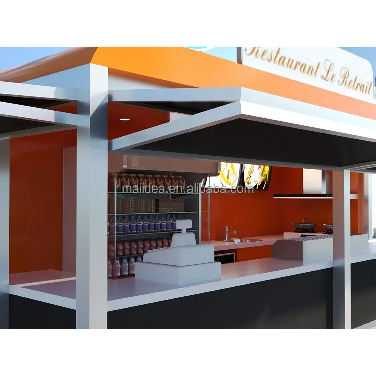 Outdoor Fast Food Container - Bubble Tea Kiosk for Sales