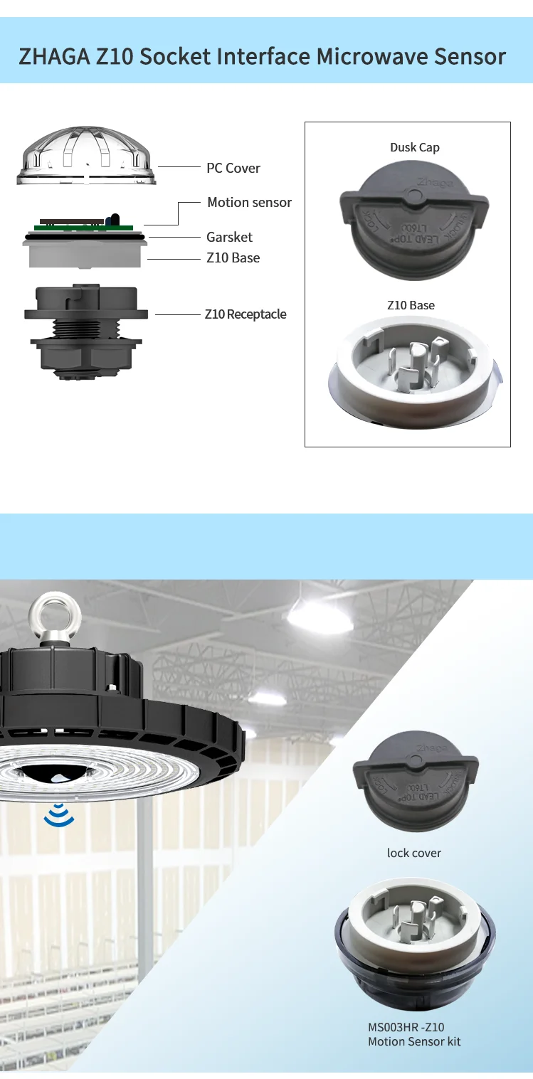 5.8ghz Microwave Sensor With Zhaga Z10 Receptacle Dimmable Microwave Motion Sensor - Buy Zhaga ...