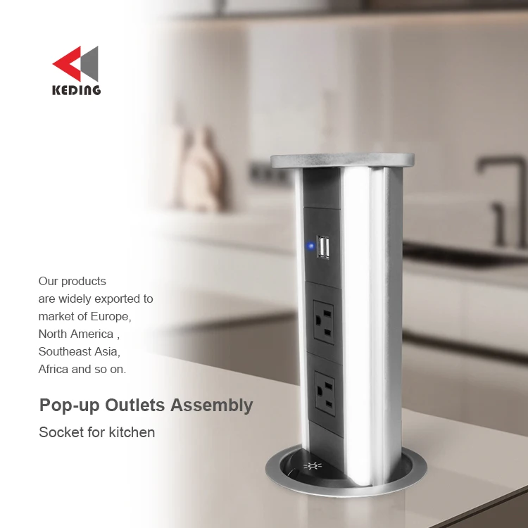 Kitchen Island Cabinet Socket Tower Countertop Pop up Socket Kitchen ...