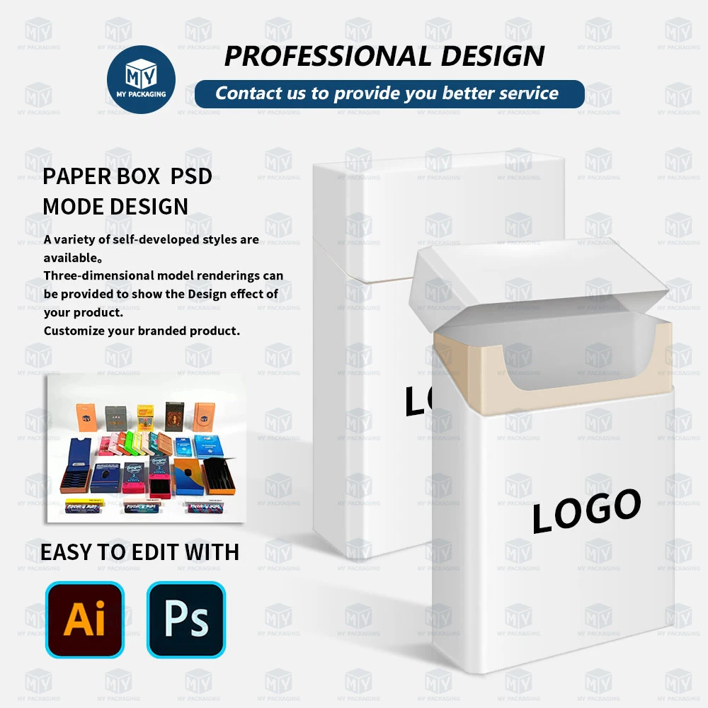 Custom Black Cigarette Cases 5 Packs 4 Packs Packaging Roll Box Push ...