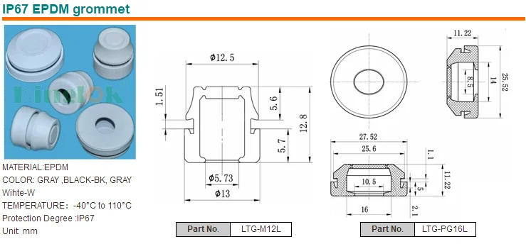 IP67 Waterproof Electric Rubber Grommet with Metric and PG Thread ...