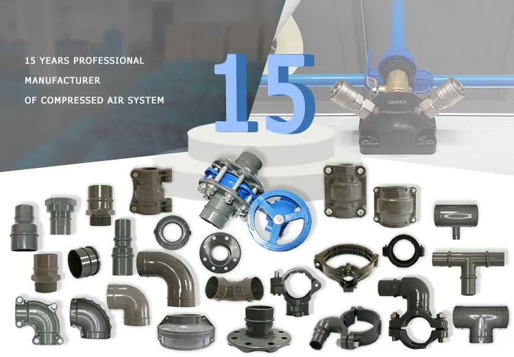 20mm-273mm Aluminium Compressed Air Pipe Fittings Clamp Fittings For ...