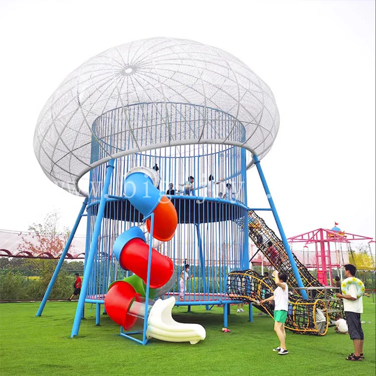 Jellyfish Trampoline Outdoor Slide Amusement Equipment Double Layer ...