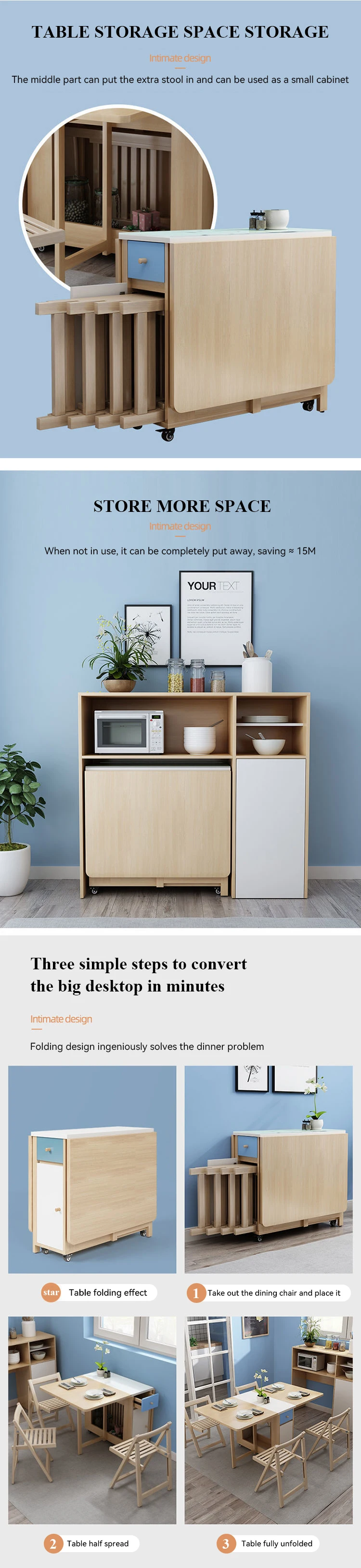 Multifunctional Extendable Dining Room Telescopic Tables Furniture ...