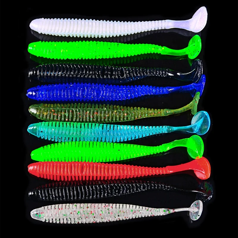 Cheap Shad Worm Swimbait Jig Head Fly Silicon Rubber Wobblers Bass ...