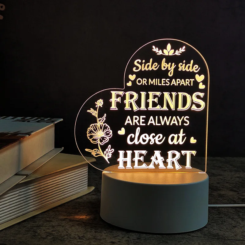 Custom LED Lamp 3D Acrylic Engraved Night Light Holiday Decoration ...