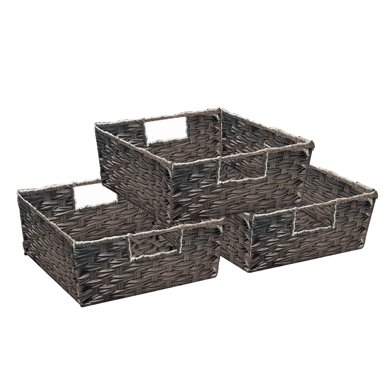 Manufacturers Spot Rattan Woven Basket Three-piece Desktop Sundries ...