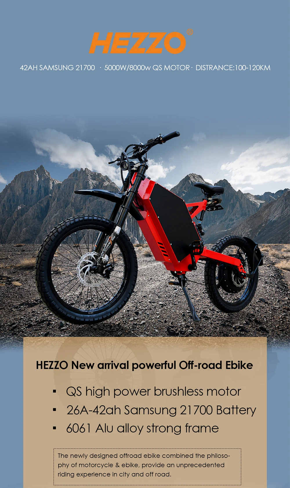 2023 Hezzo 19" 72v 5000w Stealth Bomber Enduro E Dirt Bike 42ah 100km Long Range Sur Ron Light ...