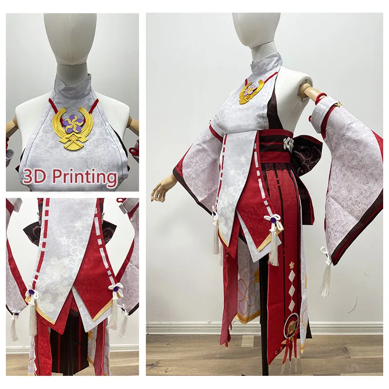 Genshin Impact Yae Miko Guuji Yae Cosplay Costume Cos Wigs Shoes Games ...