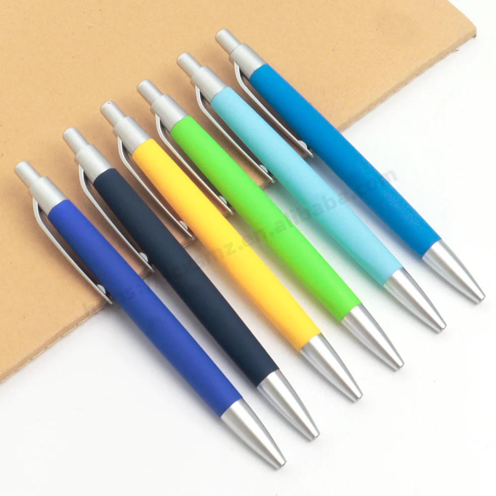 Hot-selling High Quality Soft Rubber Plastic Push Ball Pens With Print ...
