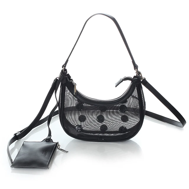 Black Transparent Mesh Beach Bag With Sequins New Fashion Hobo Bag ...