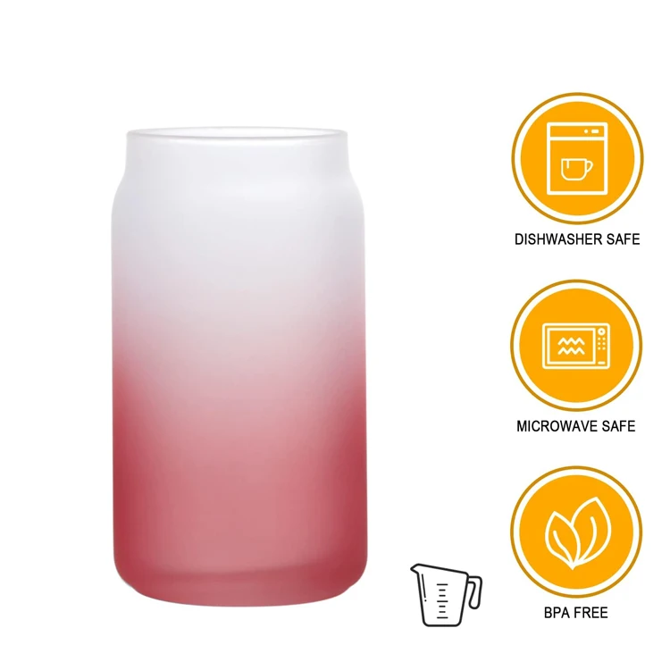 12oz 16oz Borosilicate Beer Can Shape Glass Cup With Bamboo Lid And ...