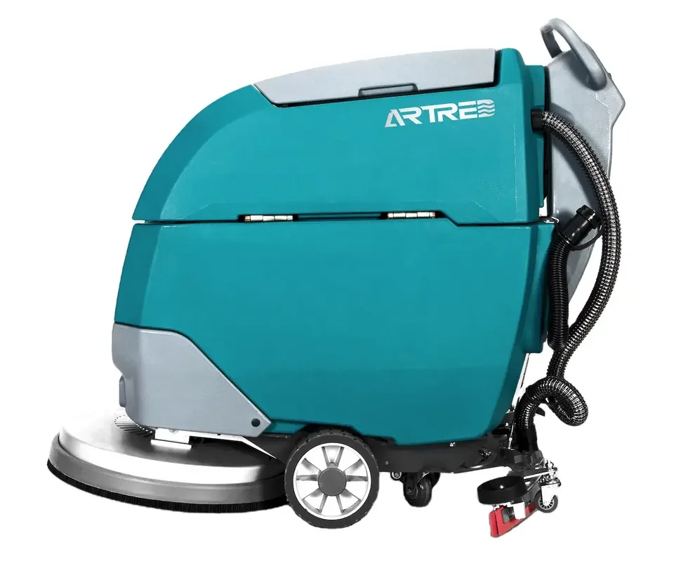 Industrial Battery Powered Walk Behind Dual Brush Auto Scrubber Dryer ...