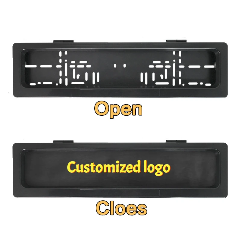 2 X European Shutter Cover Electric Car License Plate Frame