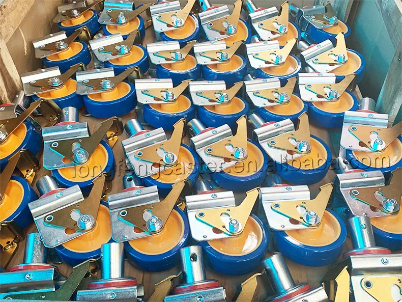 Manufacturer En1004 Test 200mm 8 Inch Polyurethane Ruedas Brake Pu ...