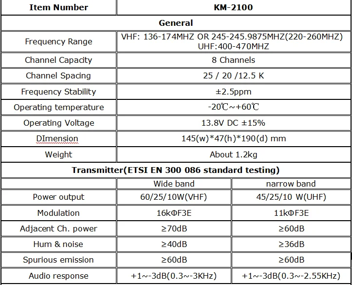 KST KM-2100 Walkie Talkie VHF/UHF Mobile Radio/ Base| Alibaba.com