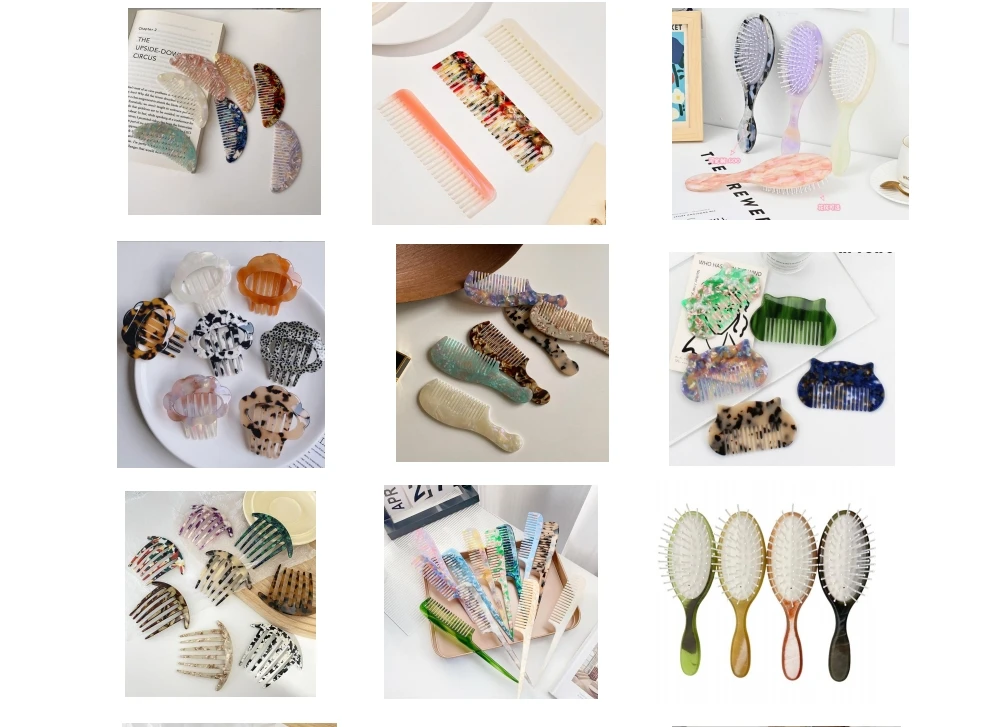 SAIYII Custom Logo 4mm Thickness Cellulose Acetate Hair Comb