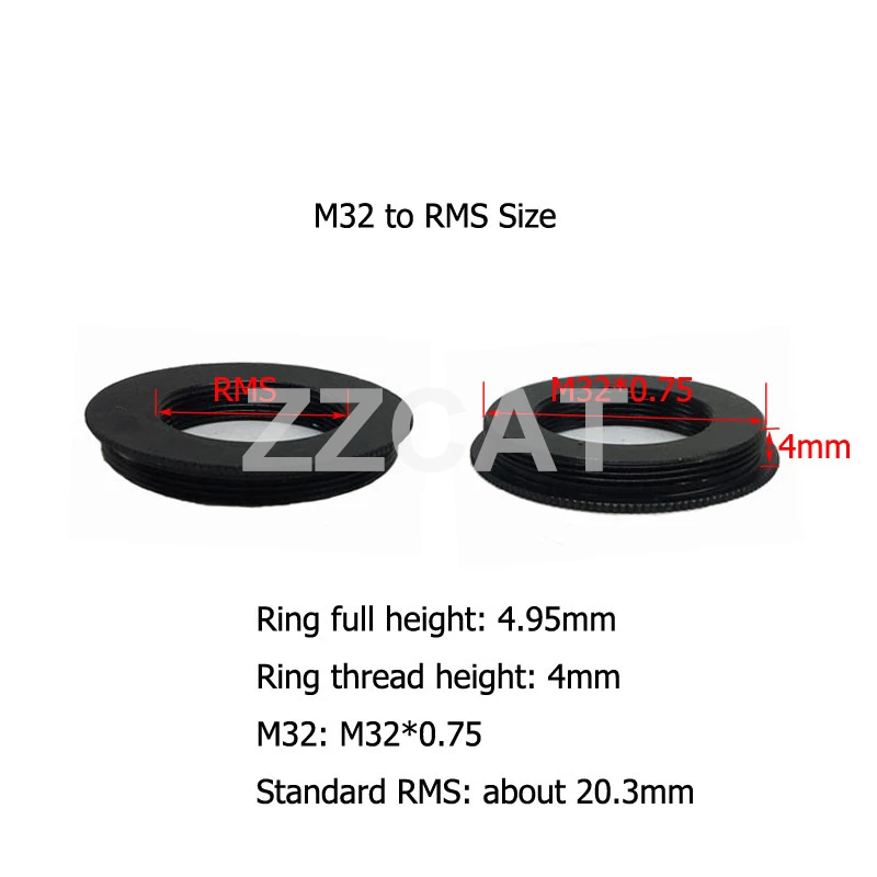 M25 M26 M27 M32 to RMS Thread Adapter for Microscope Lenses