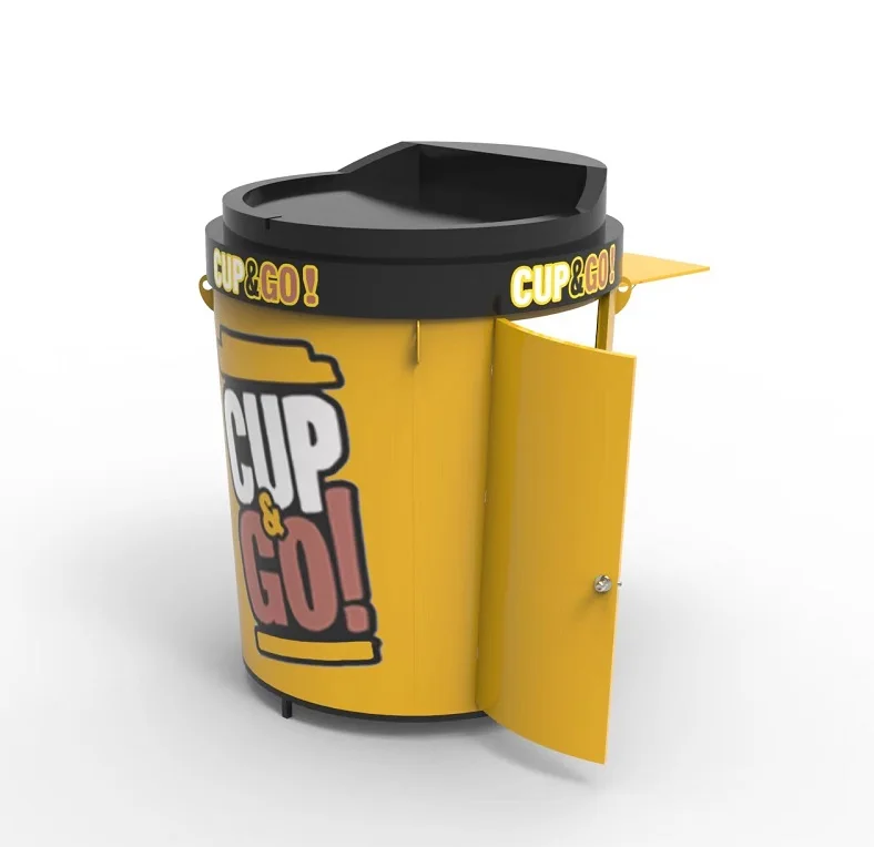 Cup Shape Coffee Shop Kiosk - Modern & Durable Design