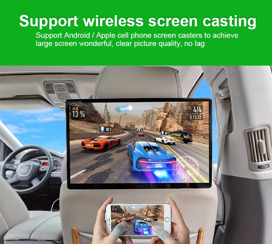 15.6'' 4g Android 11 Rear Seat Rotatable Touch Screen Car Headrest ...