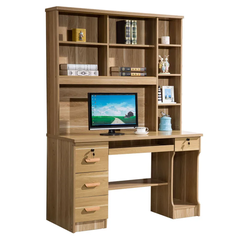 Home Office Laminated Computer Table with Bookshelf
