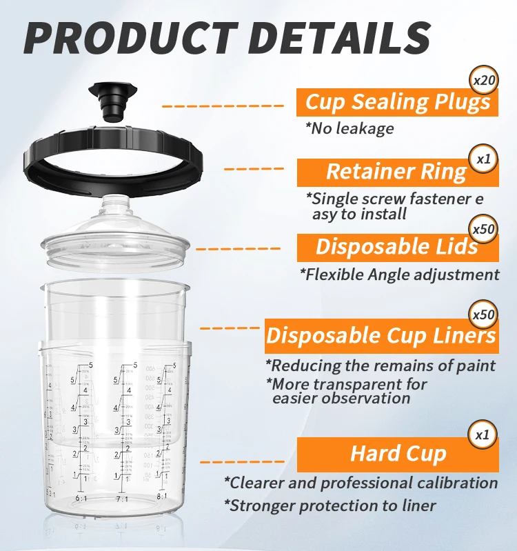 3.0 400ml Disposable Spray Gun Cup - Buy China Disposable Cups 20 Oz ...