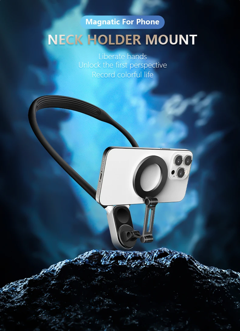 JUNNX Magnetic Neck Holder - Ideal for Ski & Motorcycle Riding