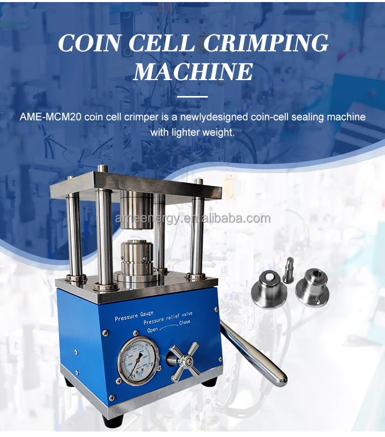Manual Coin Cell Hydraulic Crimping Machine With Crimping Die And ...