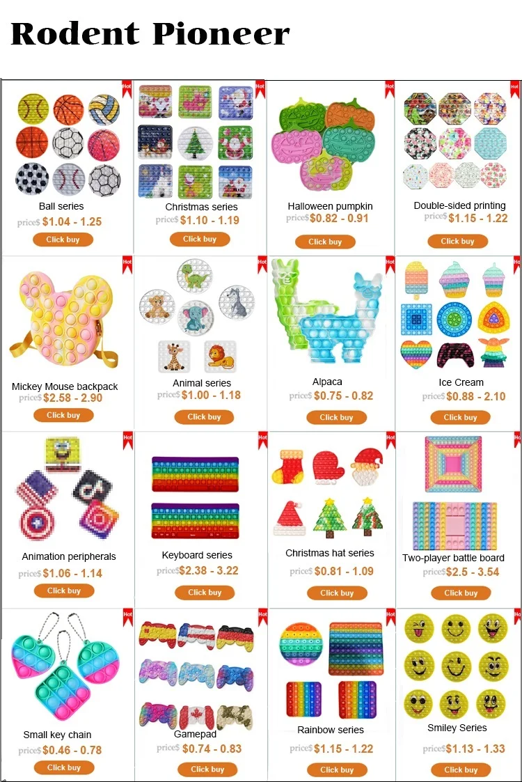 Wholesale Pop Simple Fidget Toy - Stress Relief Keychain