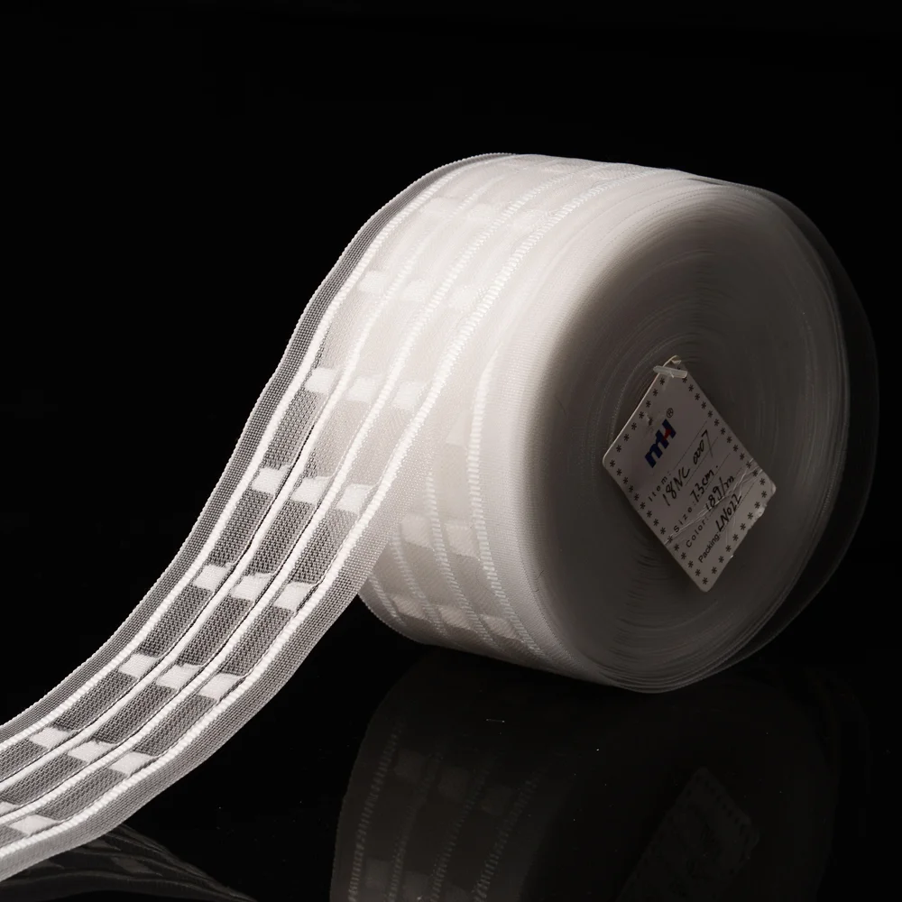 73mm Nylon Transparent Rufflette Curtain Tape S-wave Fold Ripple ...