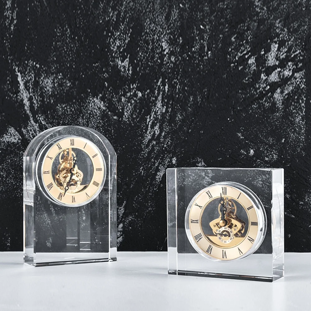 CRYSTOWN Crystal Clock Wedding Guest Gift Souvenirs Clear Glass Clock ...