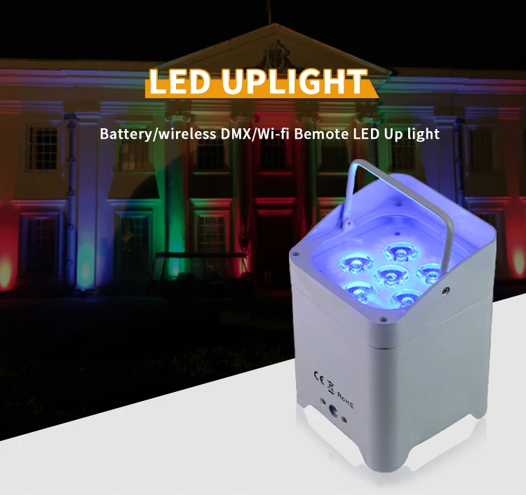 Outdoor Dmx 6pcs * 18w Rgbwa Dj Stage Lighting Uv Battery Powered ...