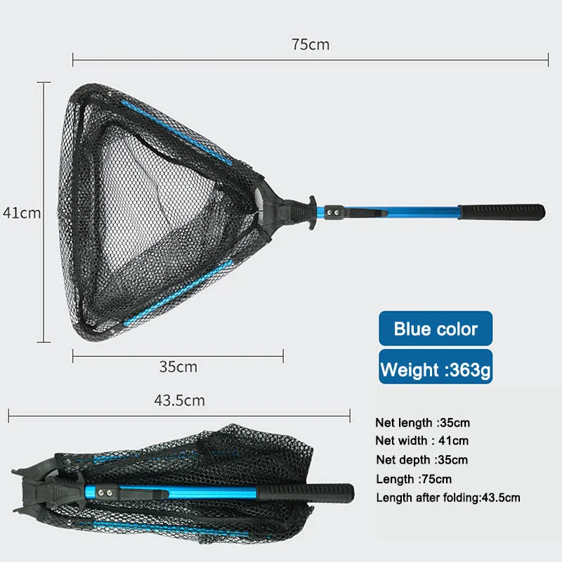 Aluminum Alloy Telescopic Folding Fishing Lure Nets Nylon Mesh Trout ...