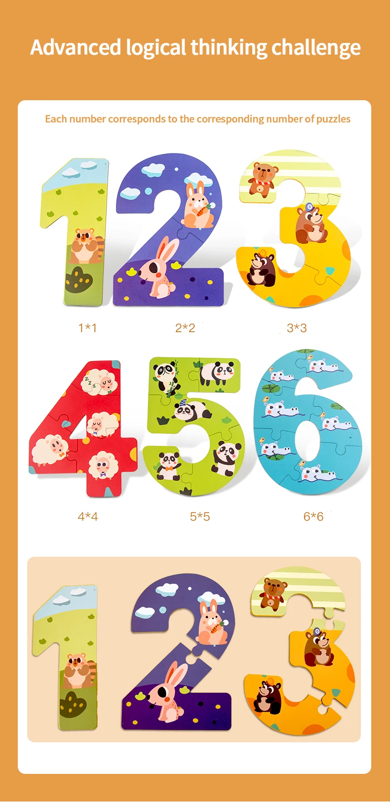 2023 New Product Alphanumeric Animal Letter Puzzle Game Montessori ...