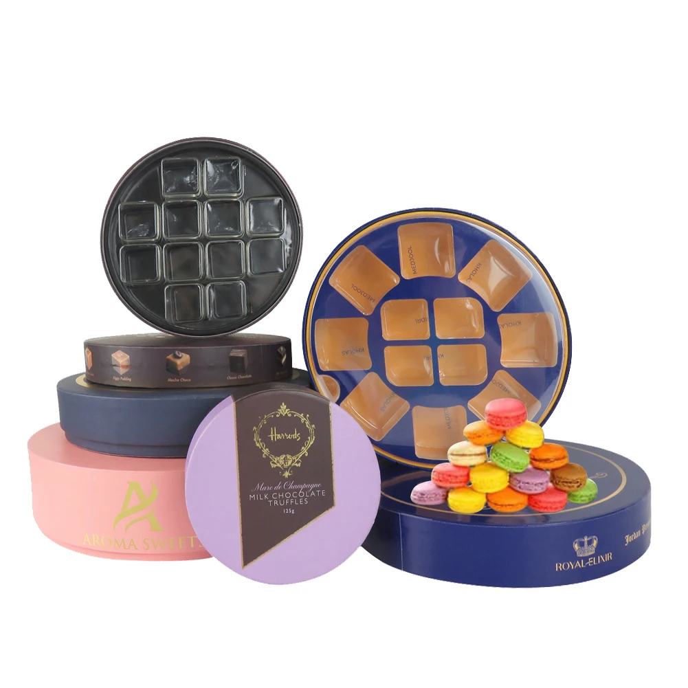 Two Tiers Display Gifts Packaging With Hat Lid Paperboard Round Box ...