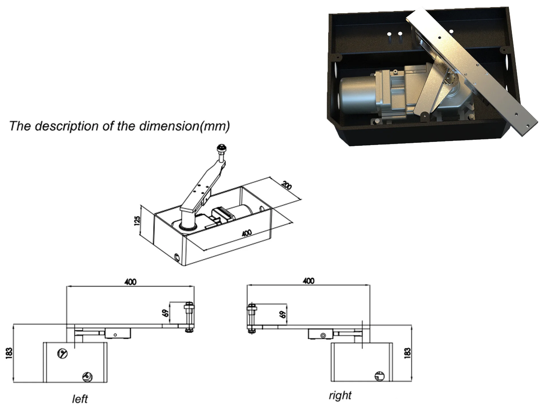 Modern Auto 180 Degrees Swing Gate Opener Waterproof Underground Motor ...
