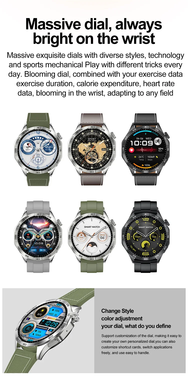 36mm Round Smartwatch Hk4 For Man Men's Waterproof With Nfc Rugged ...