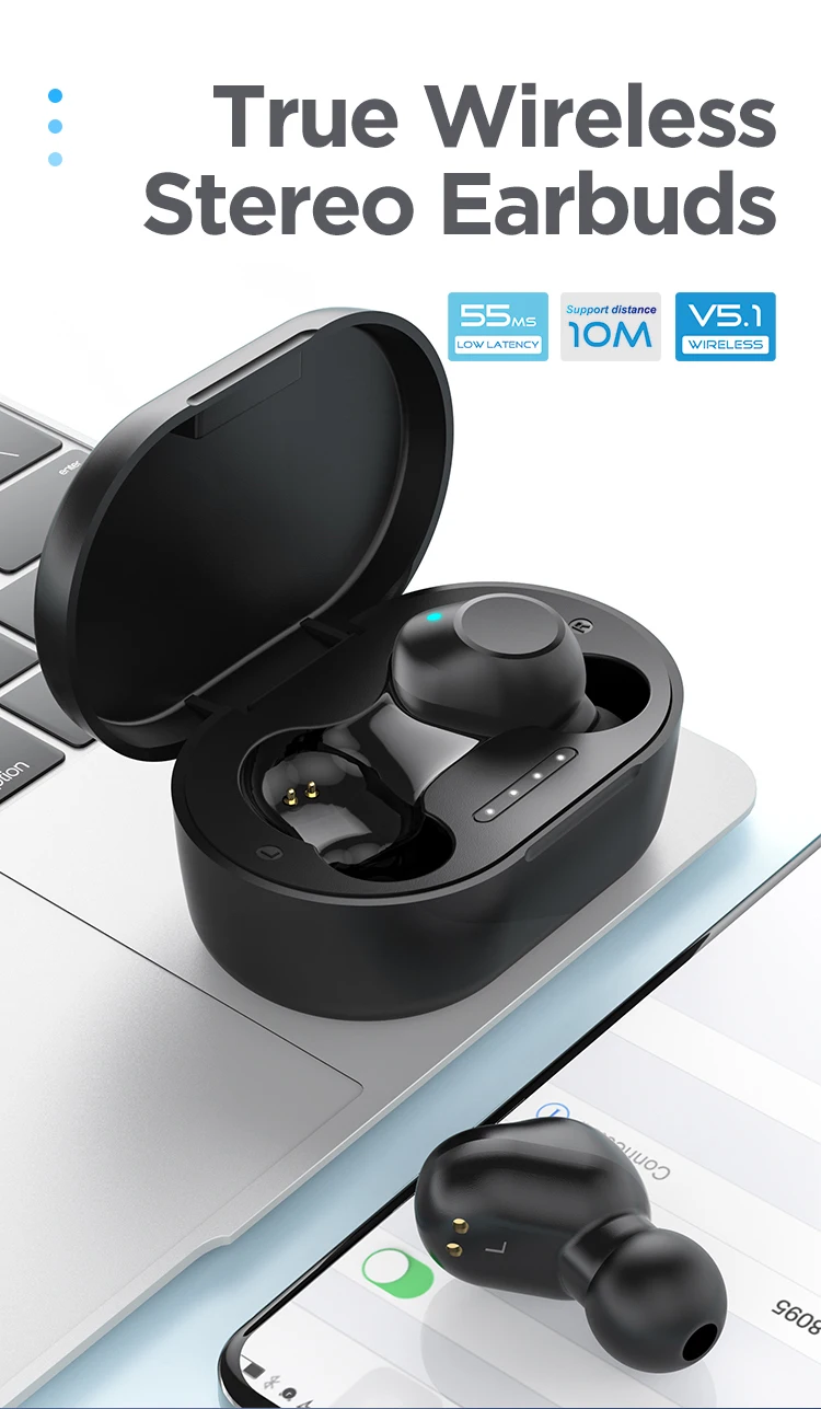 Custom Logo TWS Wireless Bluetooth Earbuds with Charging Case - Touch ...