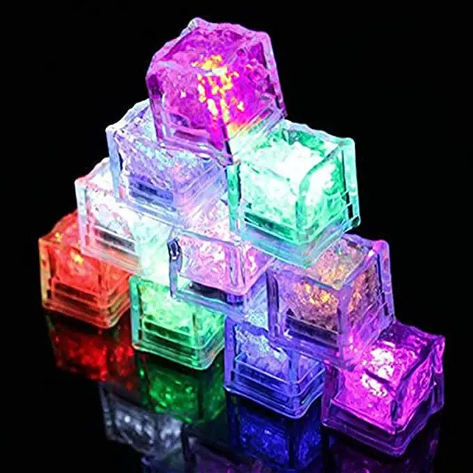 Reusable Glowing Flashing Multi Color Liquid Sensor Led Light Up Ice ...