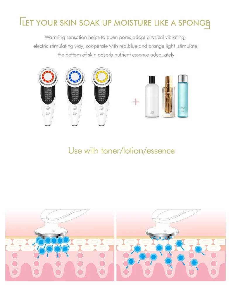 AOSO Facial Massager - Intelligent Metal Guide Head Skin Rejuvenation ...