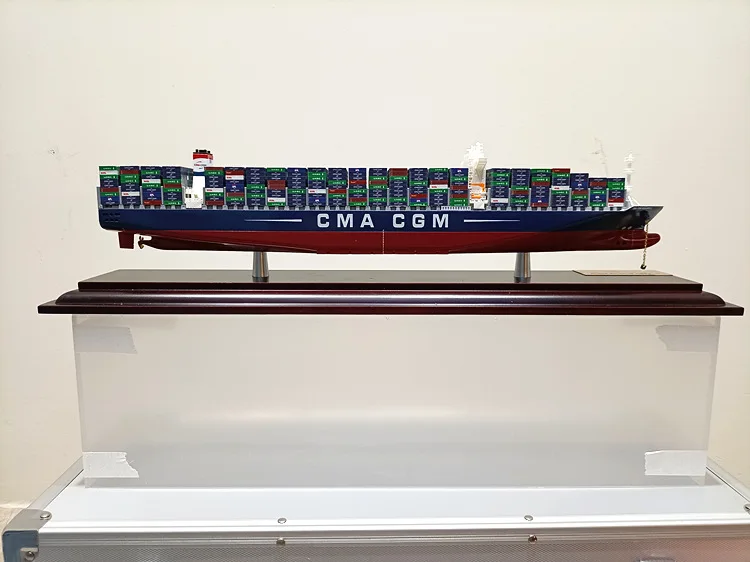 CMA Cargo Ship Model - Miniature Shipping Container Scale Model