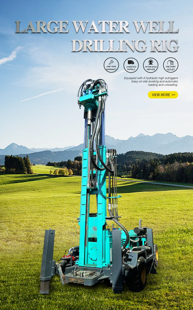 Wheeled Portable Water Drilling Rigs Machine 200m Price With Wheels ...