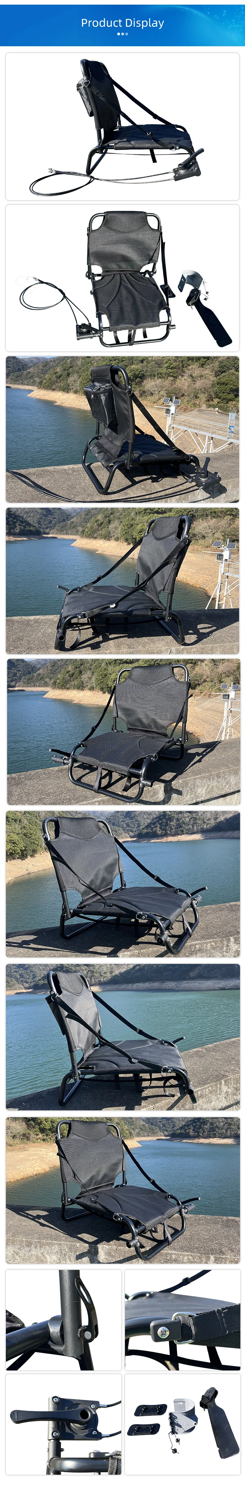Deluxe Adjustable Kayak Seat Aluminum Boat Folding Chair With Tail ...