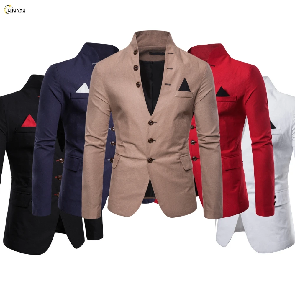 Shop Our 2024 Men's Stand Collar Blazers - Anti-Shrink & Anti-wrinkle