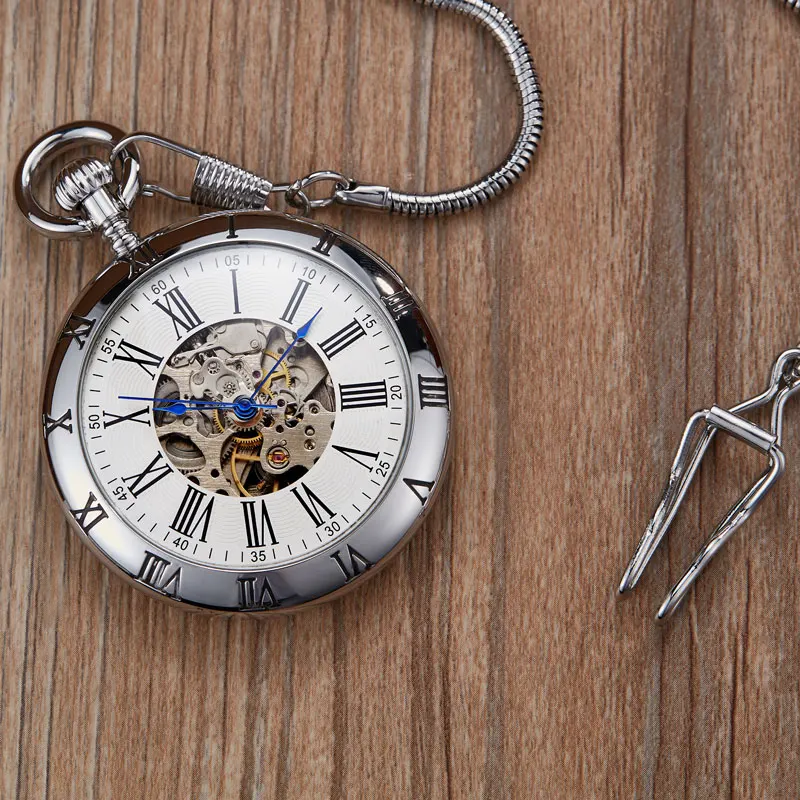 High Quality Pocket Watch - Luxury Copper Silver Mechanical